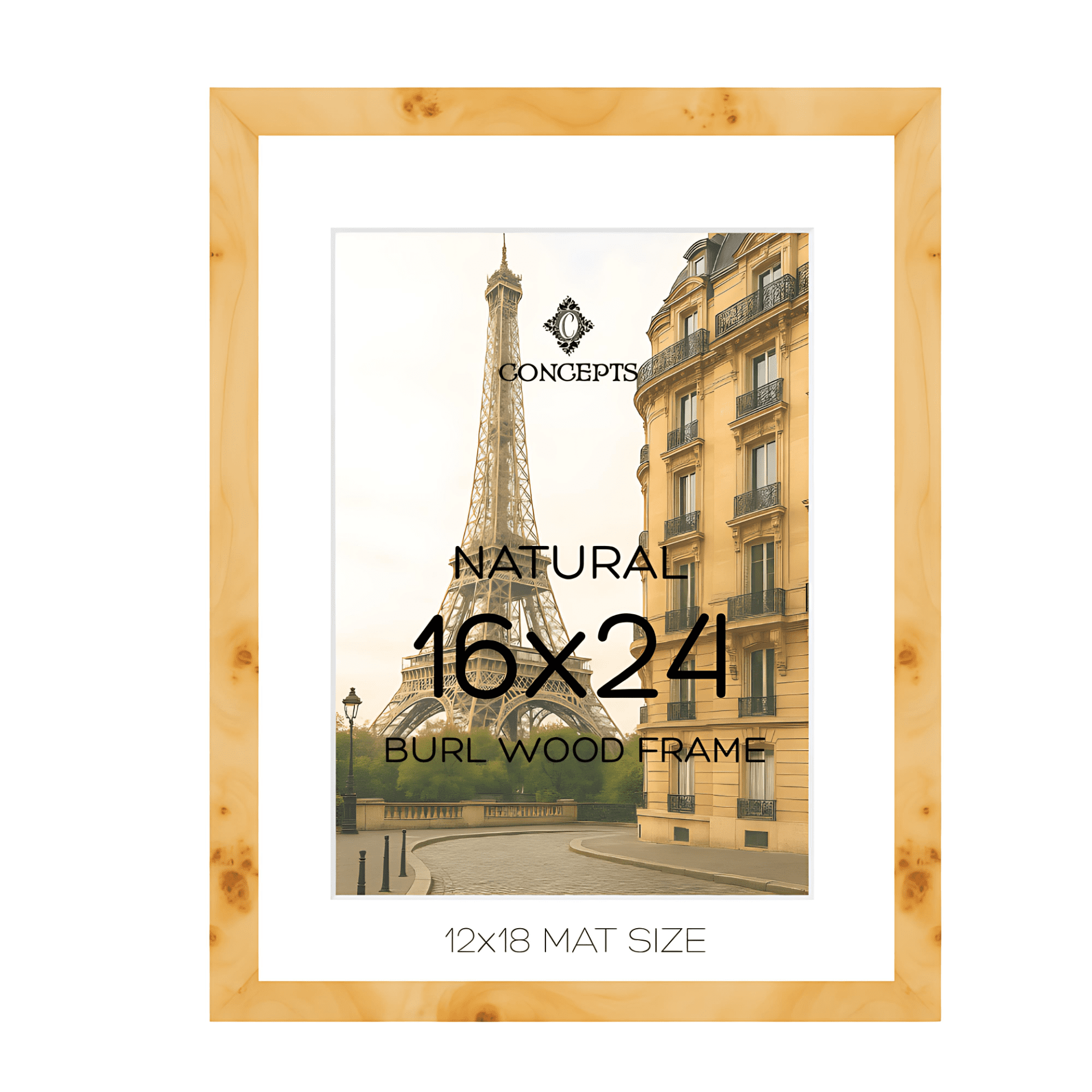 Concepts 16x24 Picture Frames, Burl Wood Photo Frames, Natural Finish ...