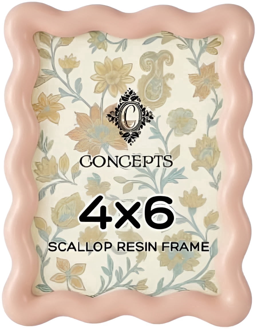 Concepts 4x6 Picture Frames Pink Scallop Resin Photo Frames with ...