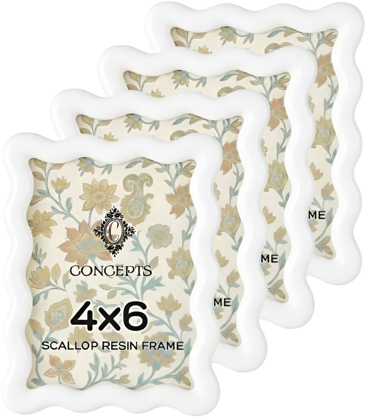 Concepts 4x6 Picture Frames White Scallop Resin Photo Frames with ...