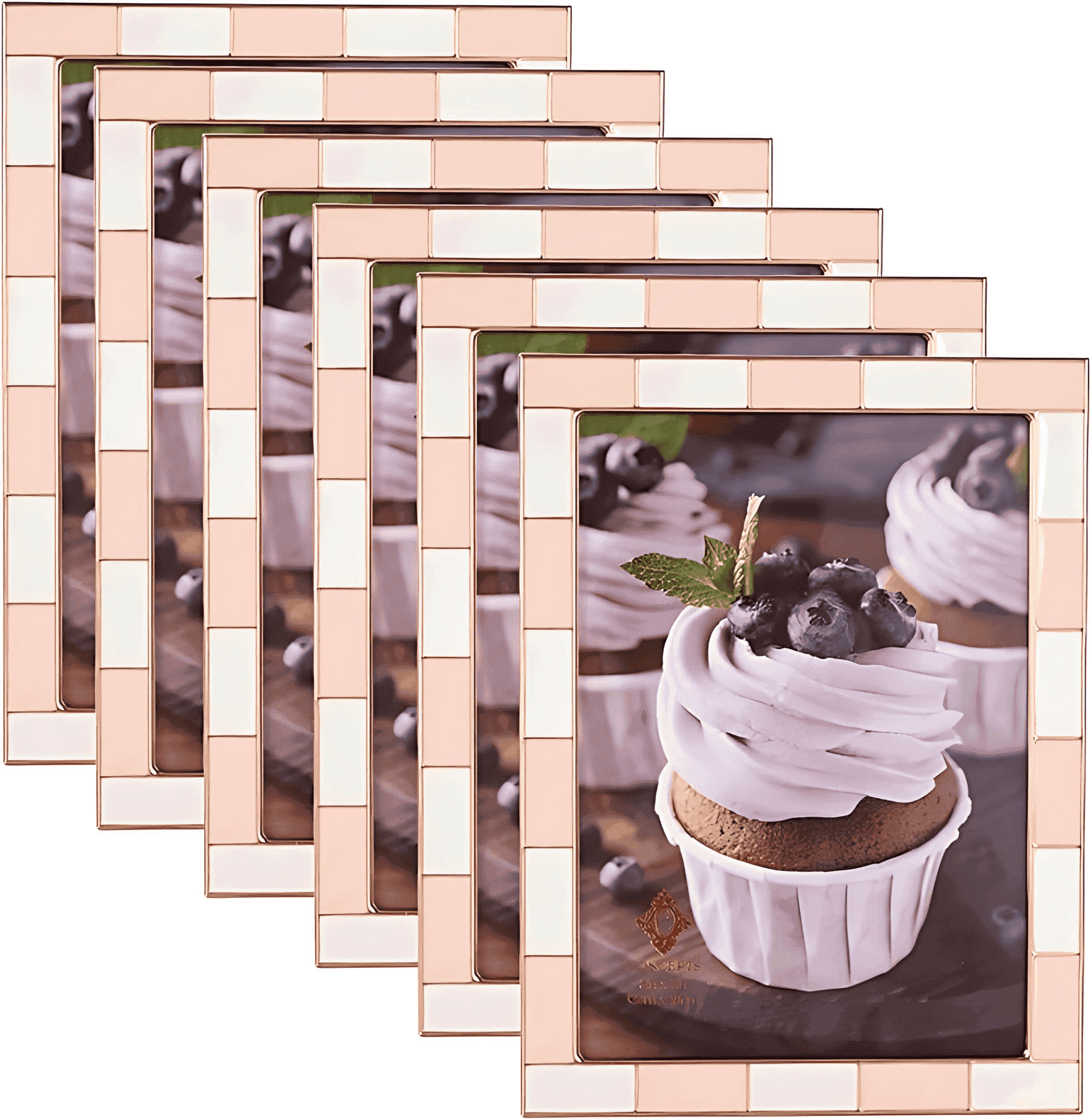 Concepts 4x6 Picture Frame Pink & White Checkered Enamel Frames with ...