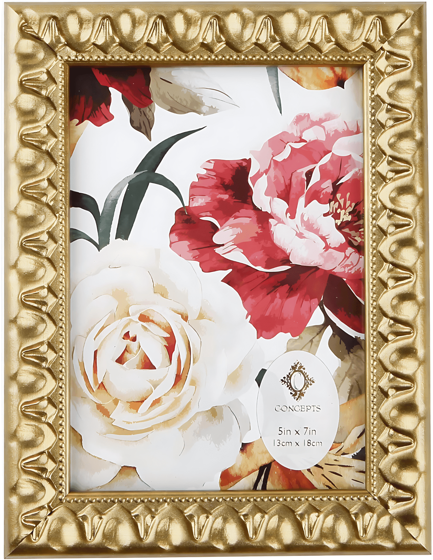 Concepts 5x7 Gold Ornate Vintage Picture Frame with HD Clear Glass ...