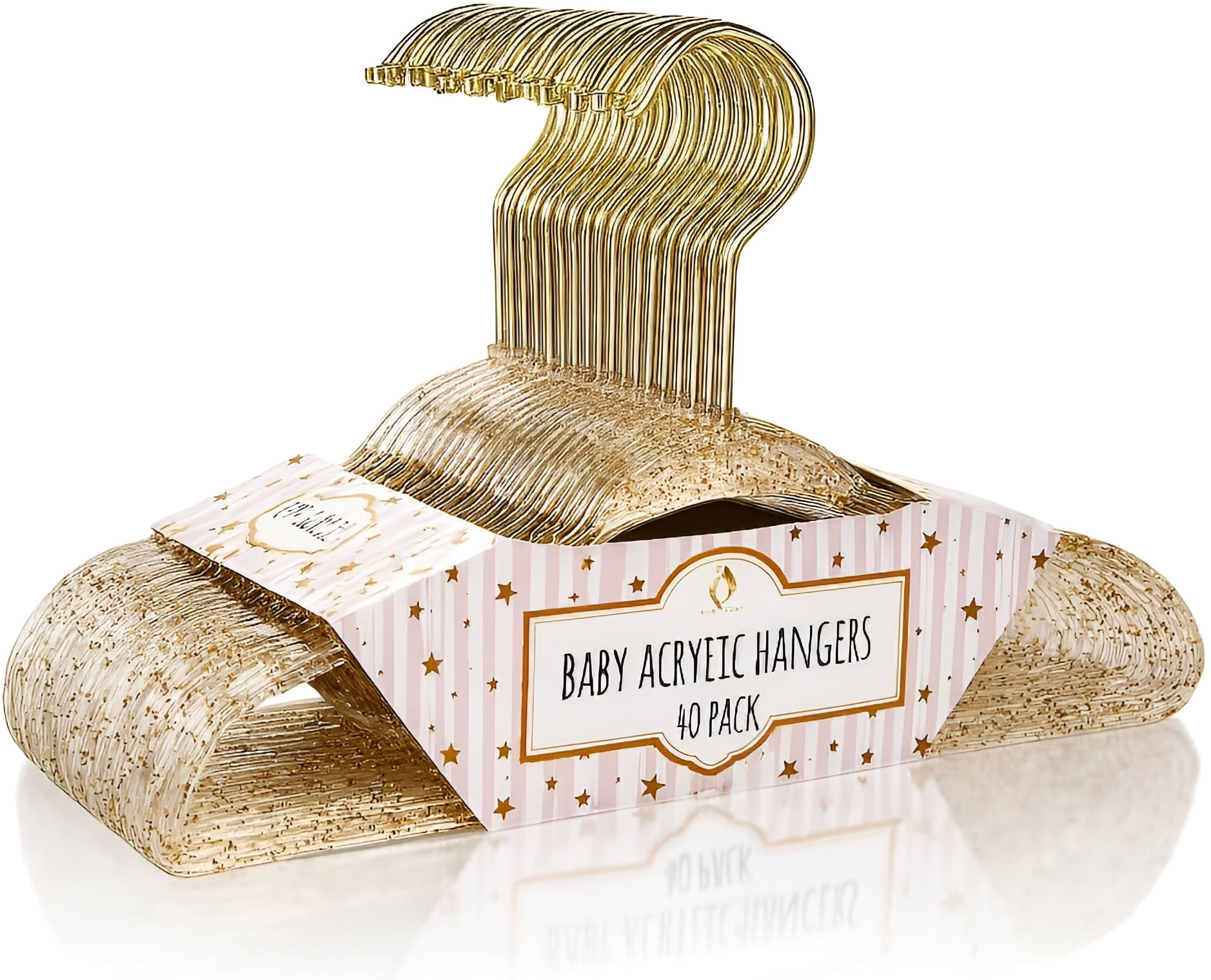 Concepts Baby Hangers, Gold Acrylic Glitter Infant Hangers with Gold ...