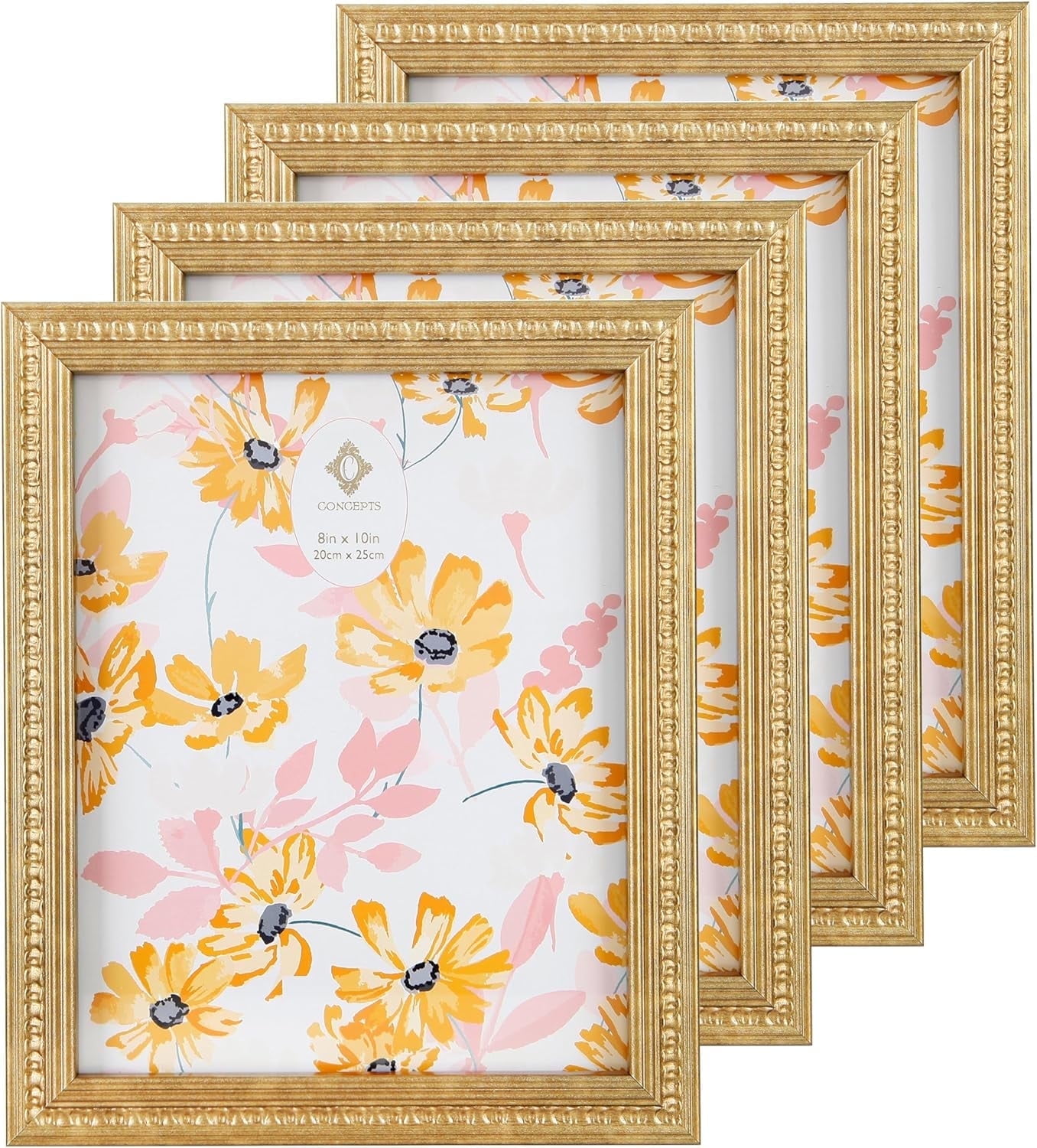 Concepts 8x10 Gold Picture Frames – Set of 4 Ornate Vintage Photo ...