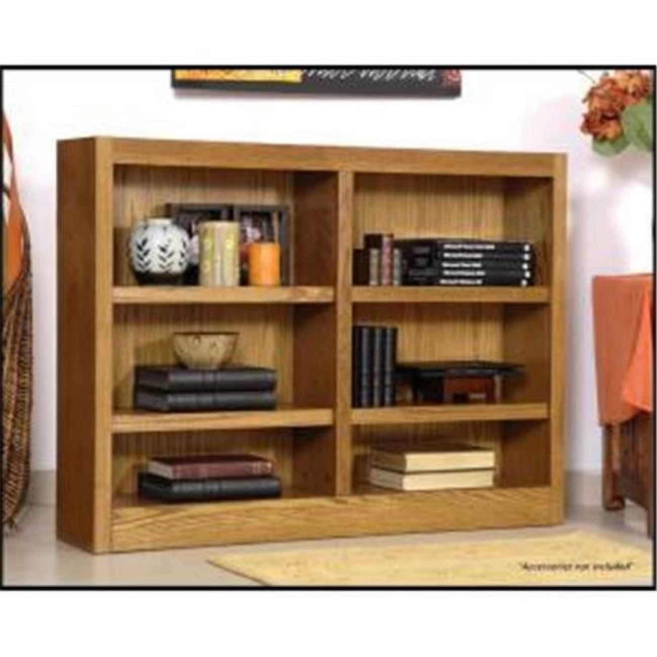 Concepts In Wood Solid Double Wide Bookshelf, Dry Oak Finish, 6 ...