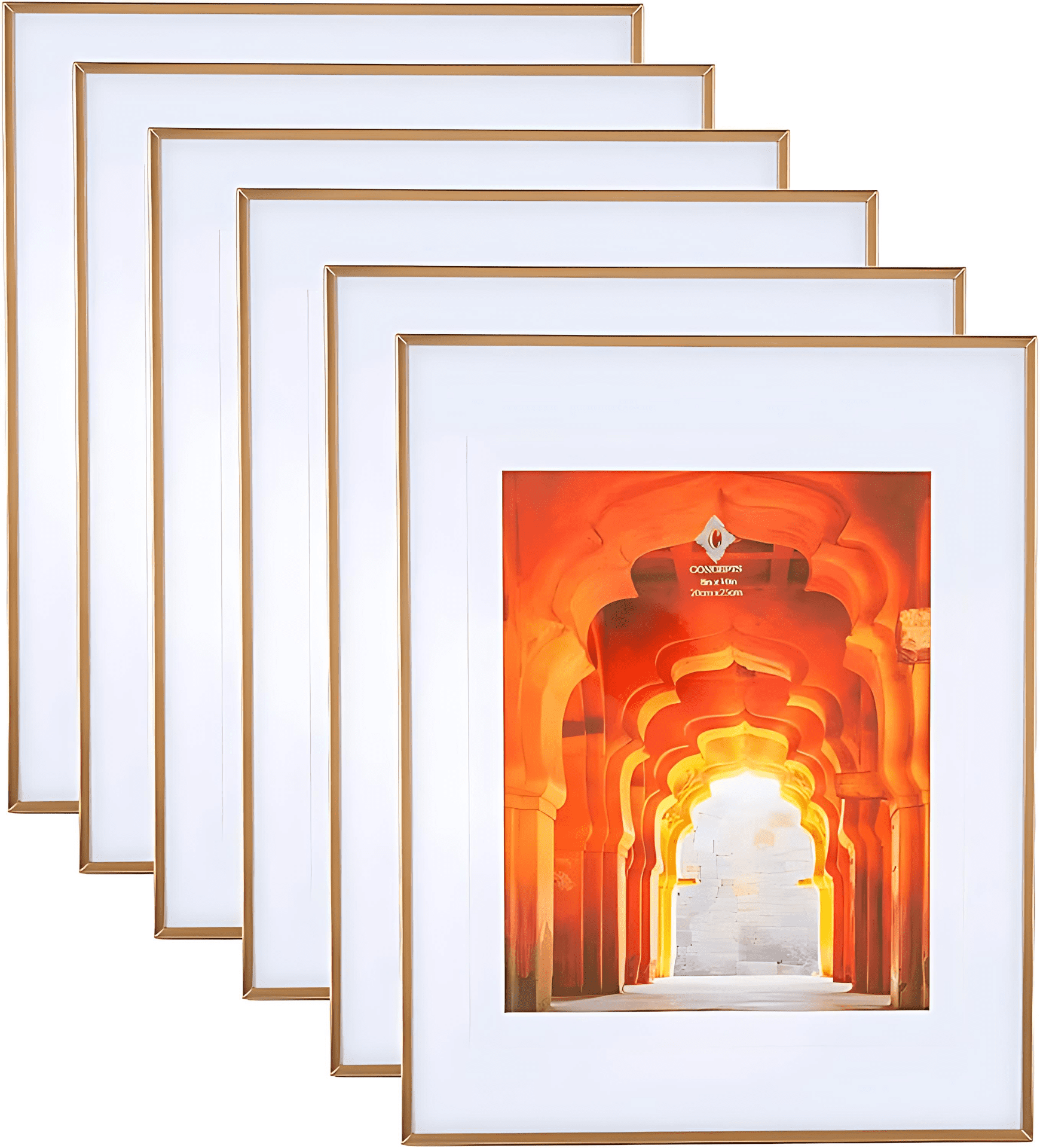 Concepts Metal Gold Picture Frames 11x14 Matted to 8x10 with HD Clear ...