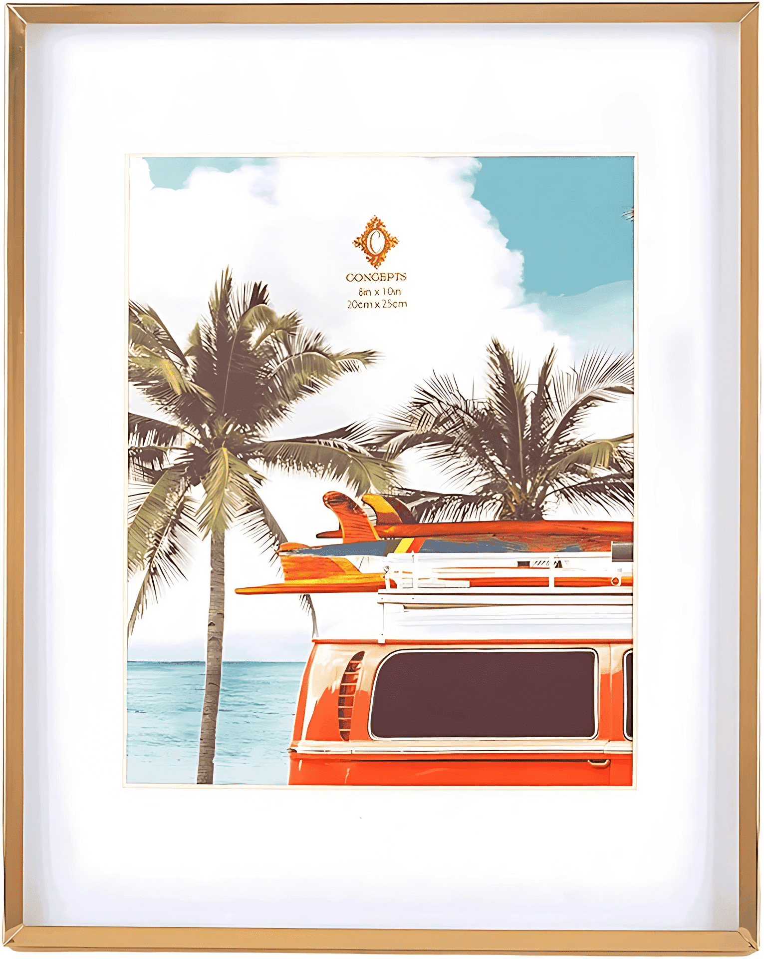 Concepts Metal Gold Picture Frames 11x14 Single Mat with HD Clear Glass ...