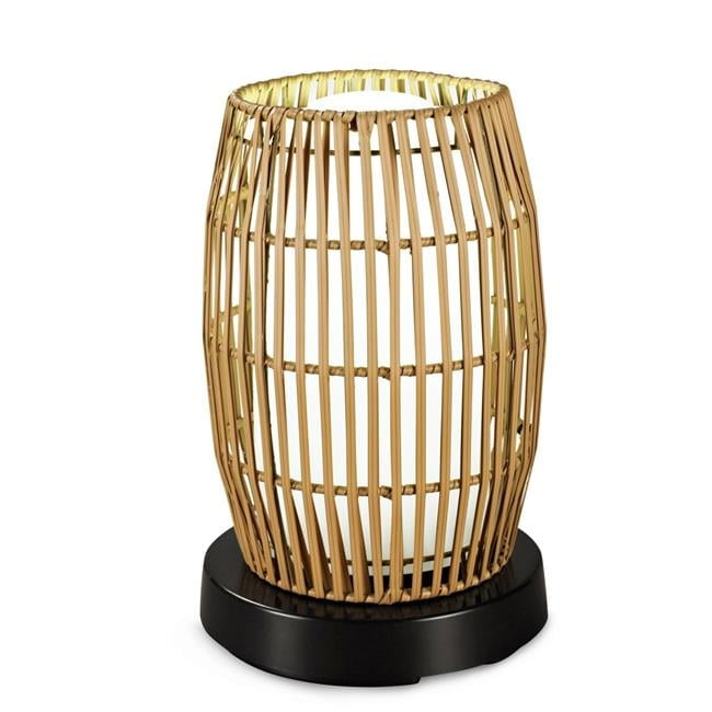 Concepts Patioglo Resin Bamboo Shade LED Table Lamp, Bright White ...