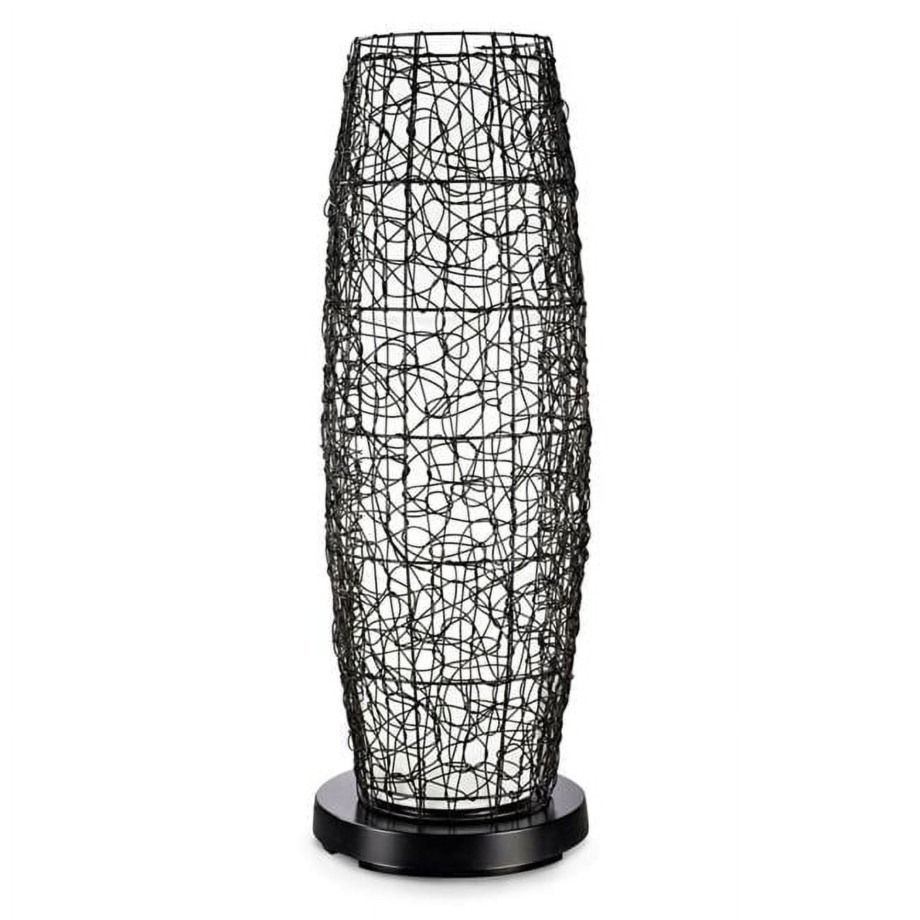 Concepts Patioglo Walnut Random Weave Resin Wicker Cover LED Floor Lamp ...