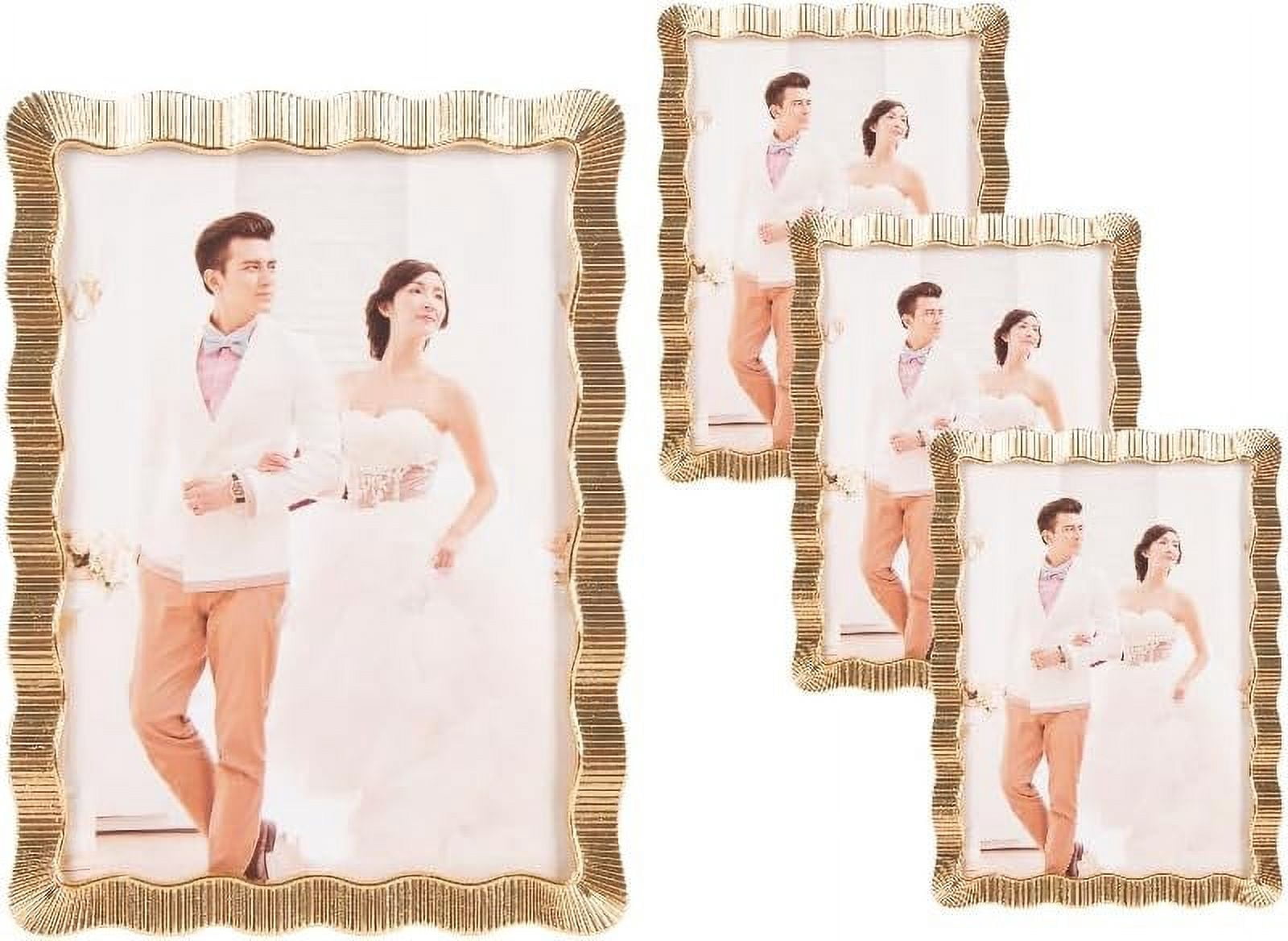 Concepts Set Of 4 5x7 Ribbd Scallop GOLD CAST FRAME Picture Frames for ...