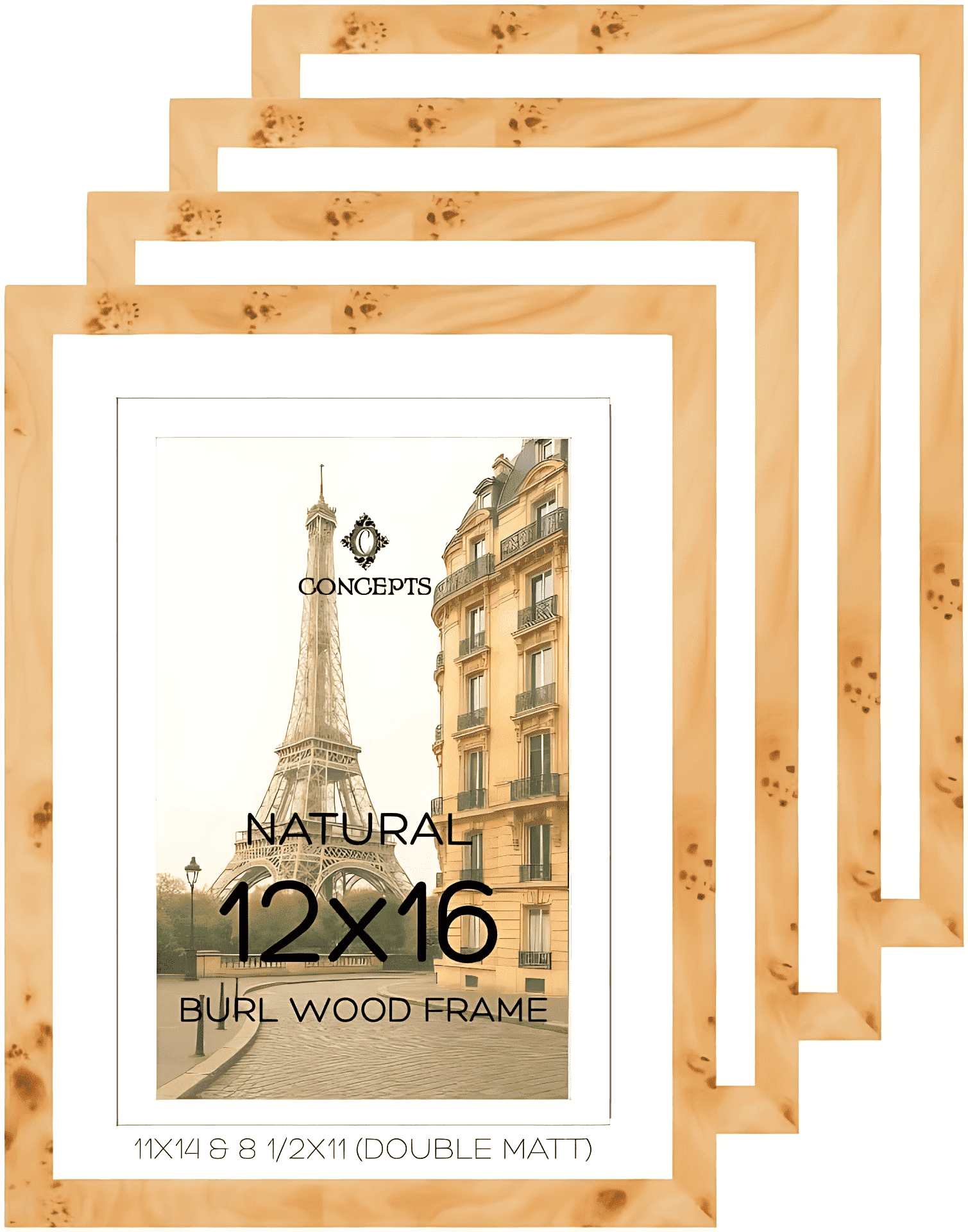 Concepts 12x18 Picture Frames, Burl Wood Photo Frames, Natural Frames ...