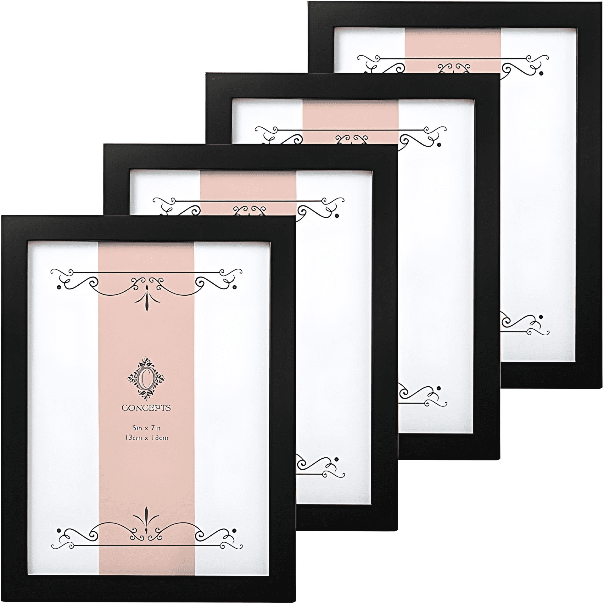 Concepts Set of 4 - 5x7 French Classic Black Metal Picture Frames for ...