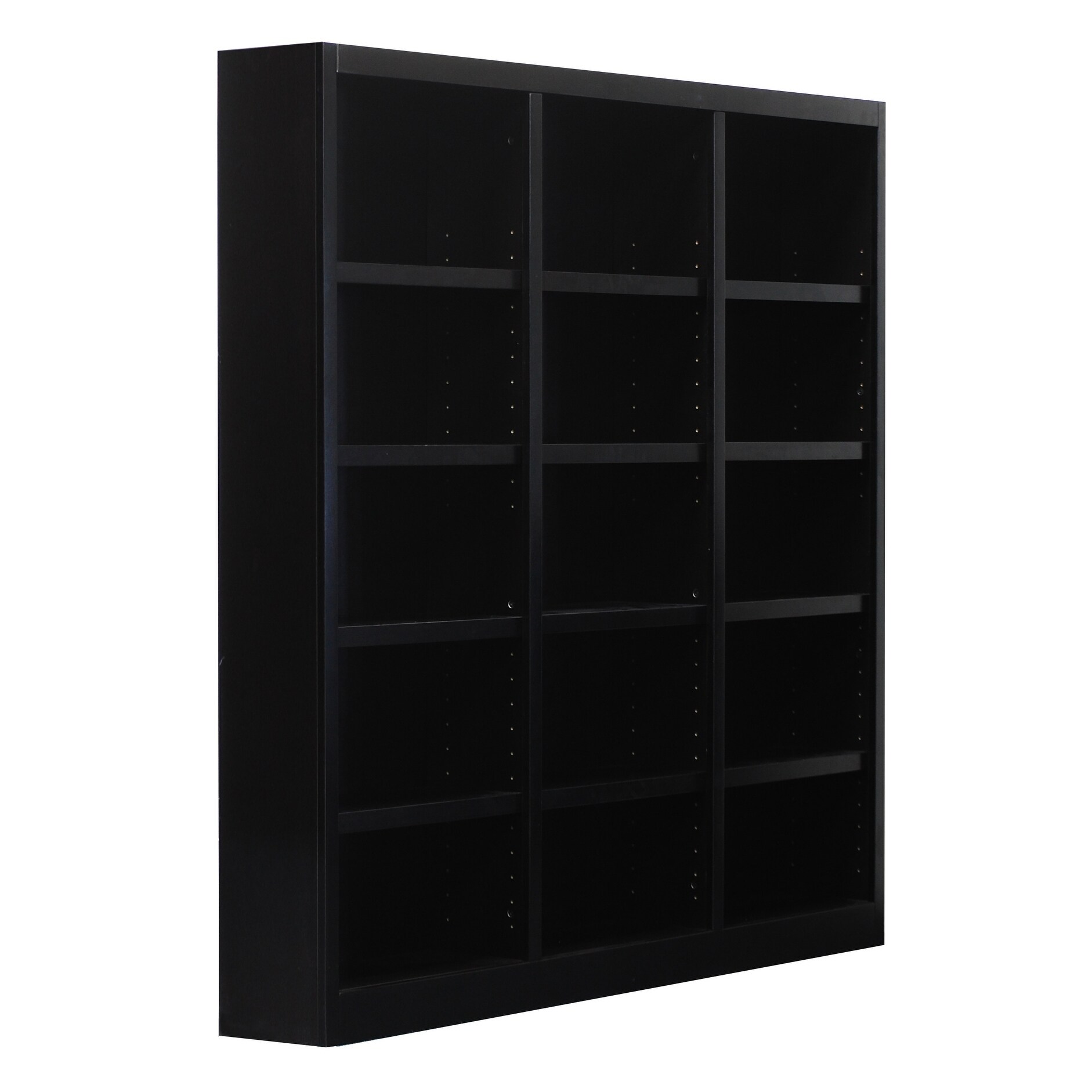 Concepts in Wood 15 Shelf Triple Wide Wood Bookcase, 72 inch Tall ...