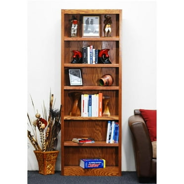 "Concepts in Wood 84"" Tall Triple Wide Bookcase, 18-Shelf Wooden ...