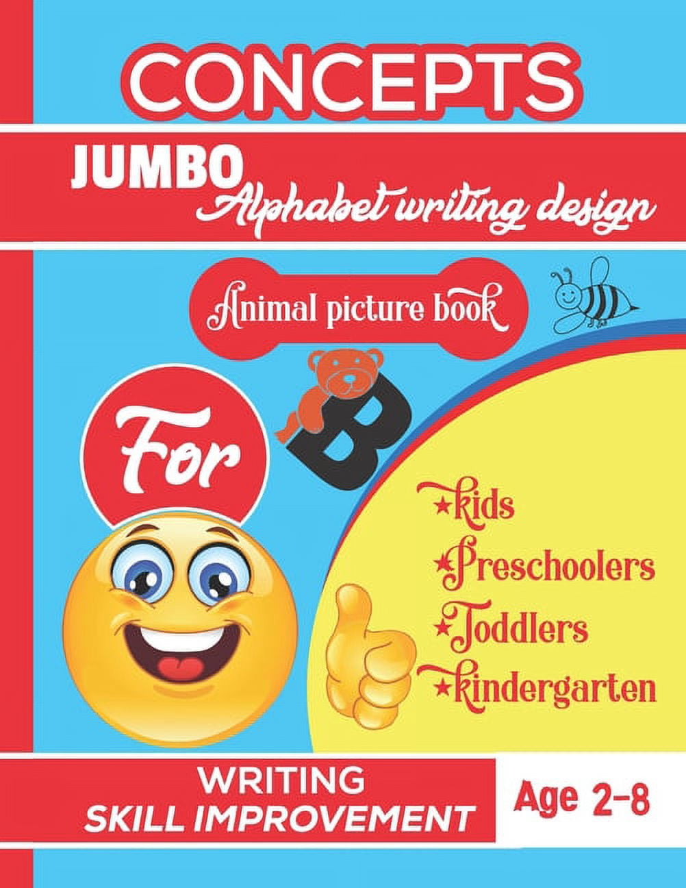 Concepts jumbo alphabet writing design animal picture book for kids ...