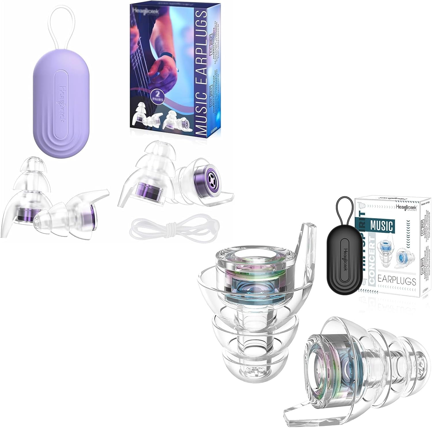 Concert Ear Plugs, 2 Pairs Reusable high Fidelity Musician Ear Plug ...