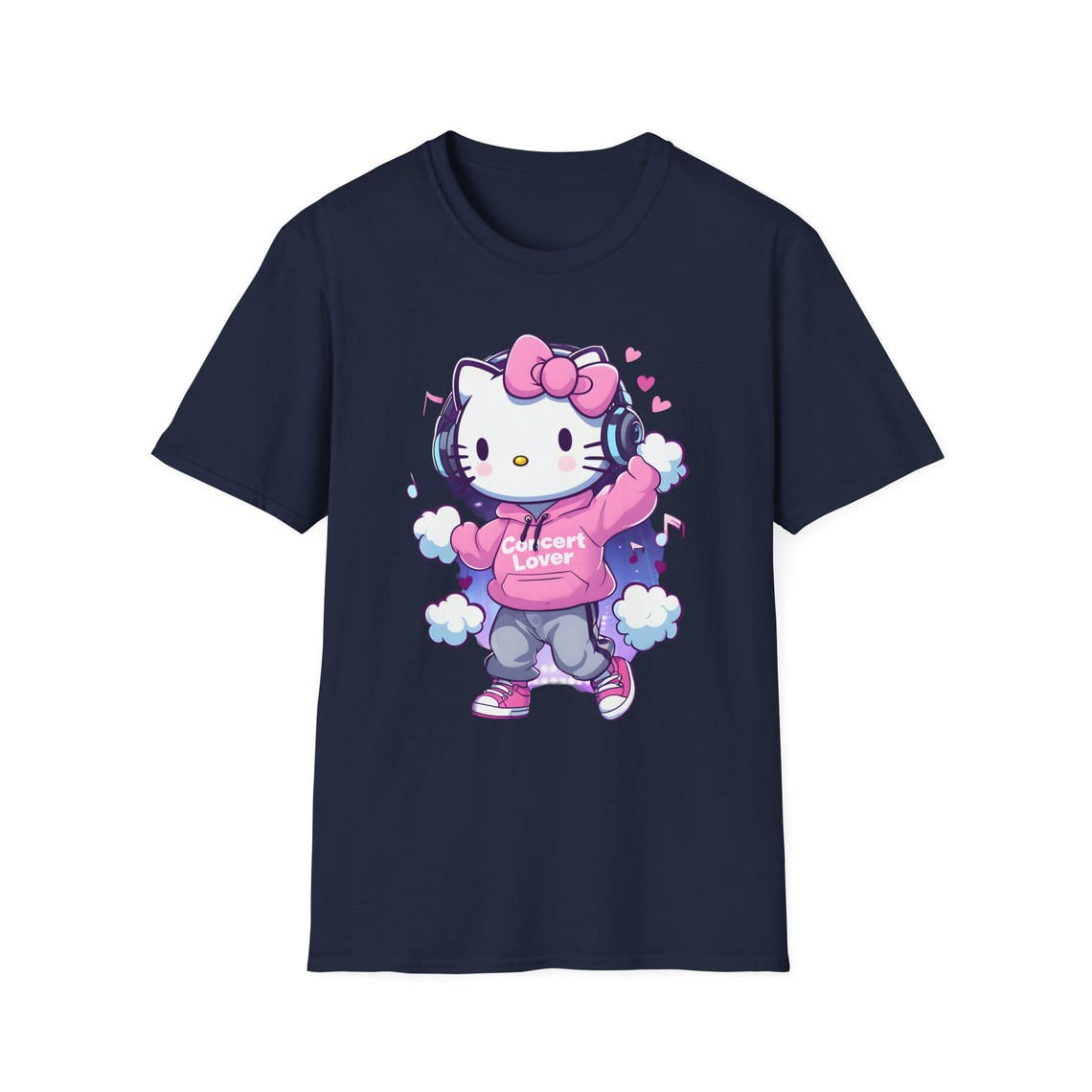 Concert Lover Hello Kitty Anime T-shirt, Sanrio Music Shirt, I'd Rather ...