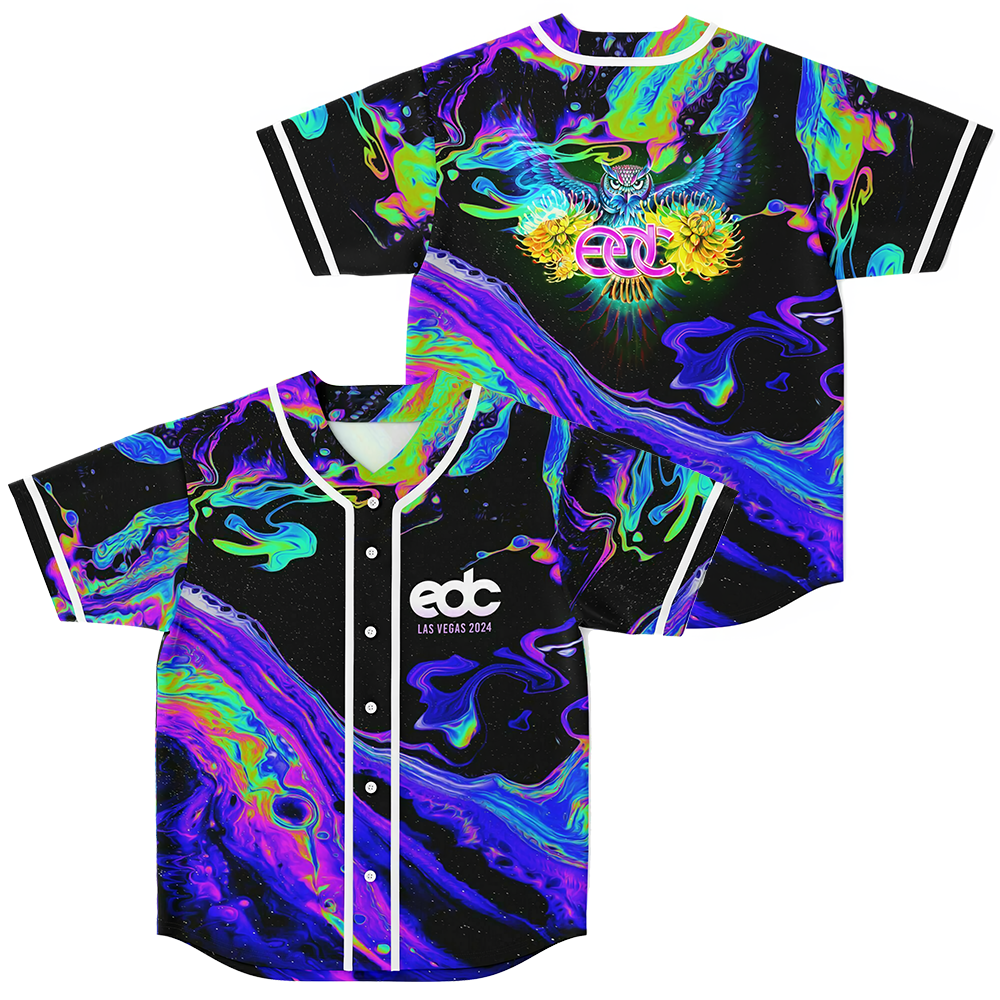 Concert Site EDC 2024 Baseball Jersey Harajuku Thin button Baseball ...