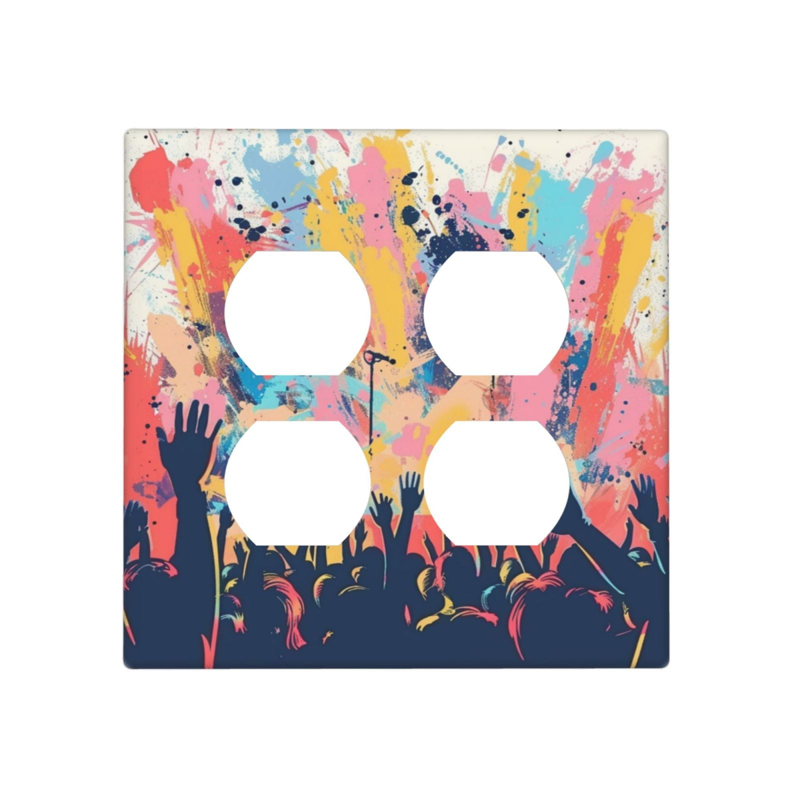 Concert Watercolor Switch Cover Decorative Wall Plate / 2-Gang 2-Duplex ...