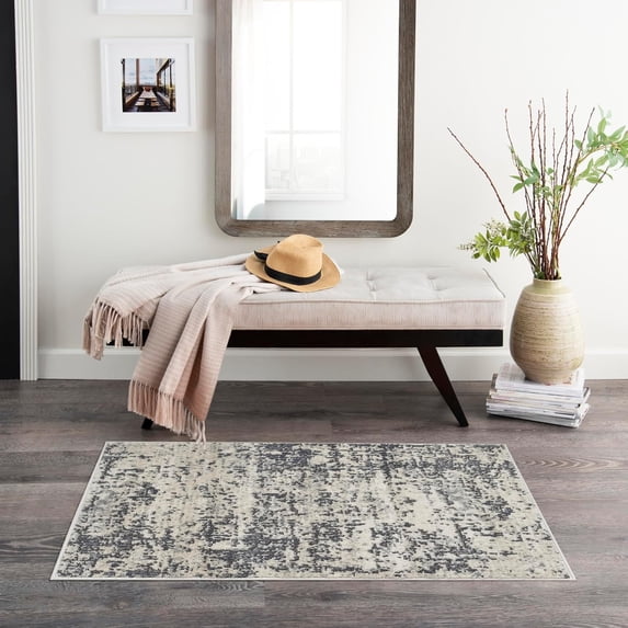 Concerto Grey 2'2" x 3'9" Area Rug - Easy Clean, Non Shedding, Bed Room ...
