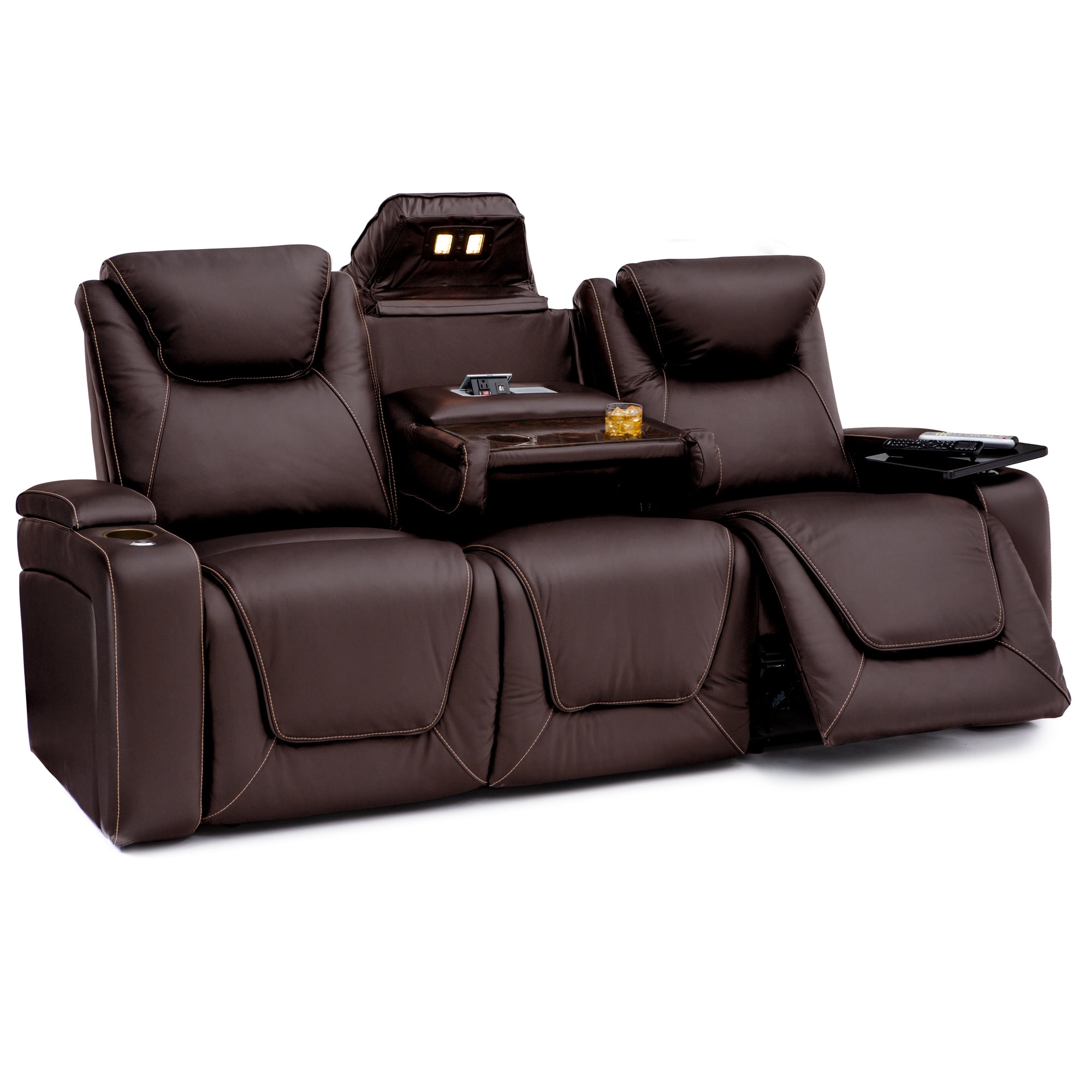 Concerto Heat & Massage Sofa, Italian Leather, Powered Headrest ...