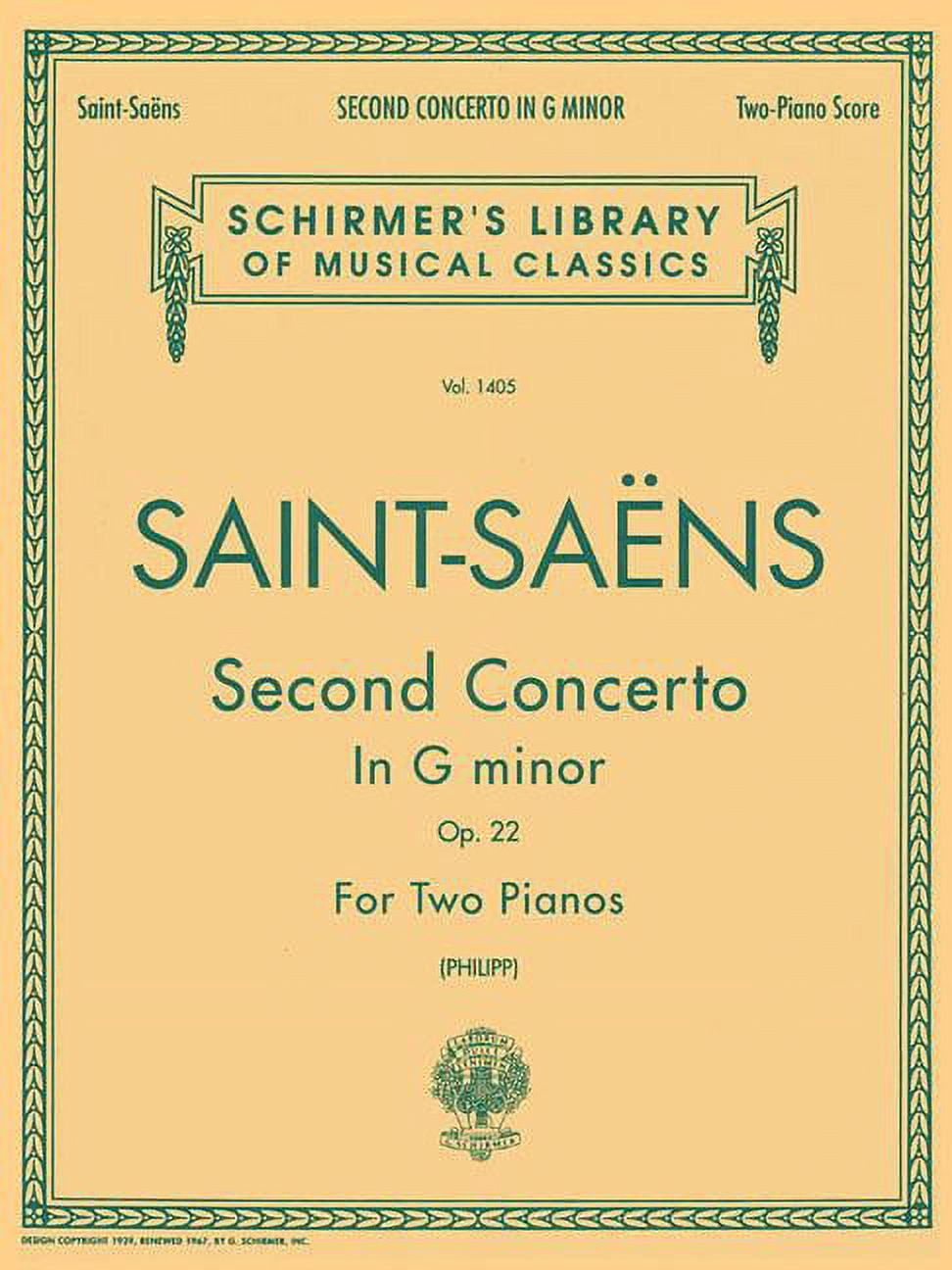 Concerto No. 2 in G Minor, Op. 22: Schirmer Library of Classics Volume ...