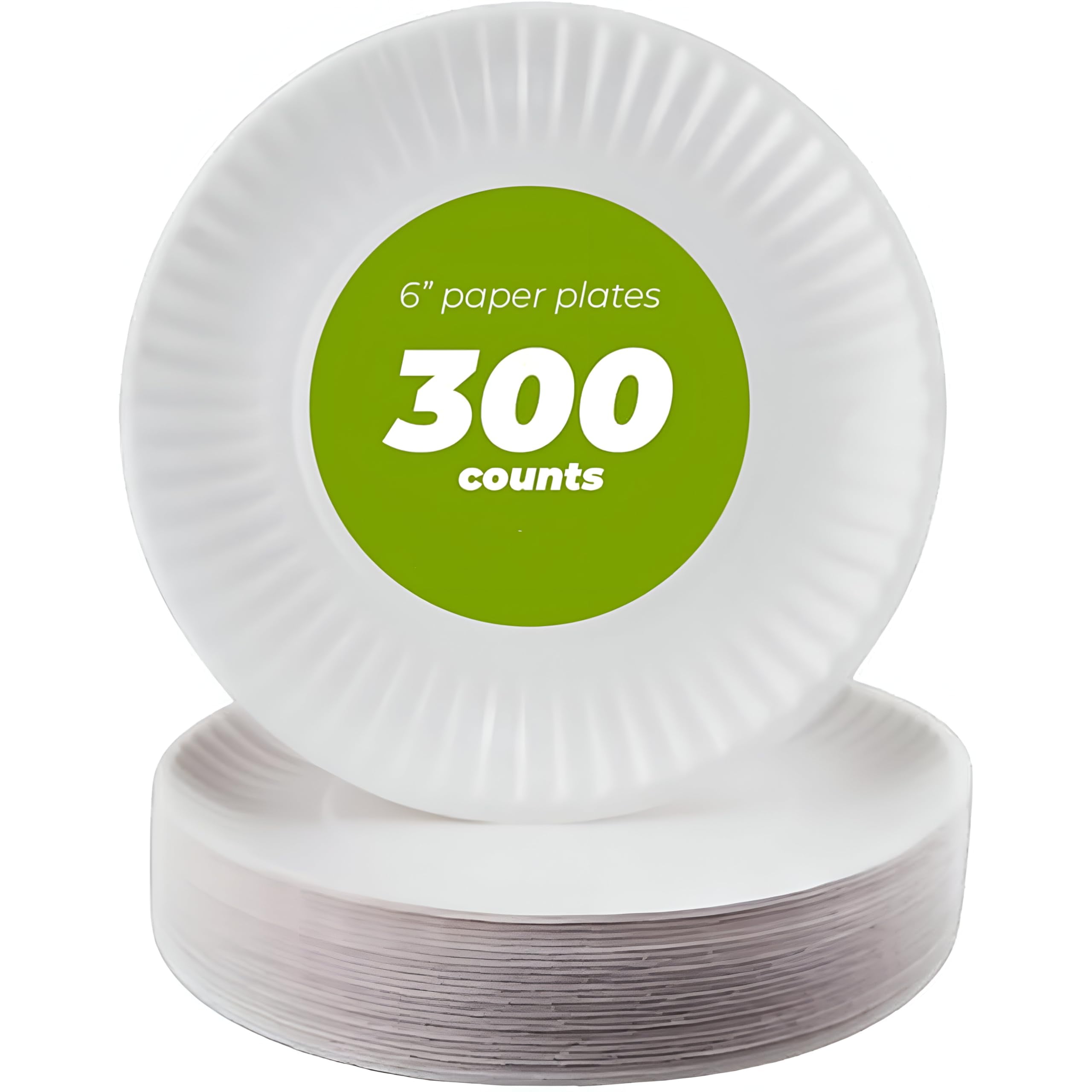 Concession Essentials 6" Paper Plates Uncoated, BSL1 Disposable Dessert ...