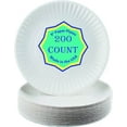 Concession Essentials 9 Inch Paper Plate Uncoated Plates White, 200ct ...