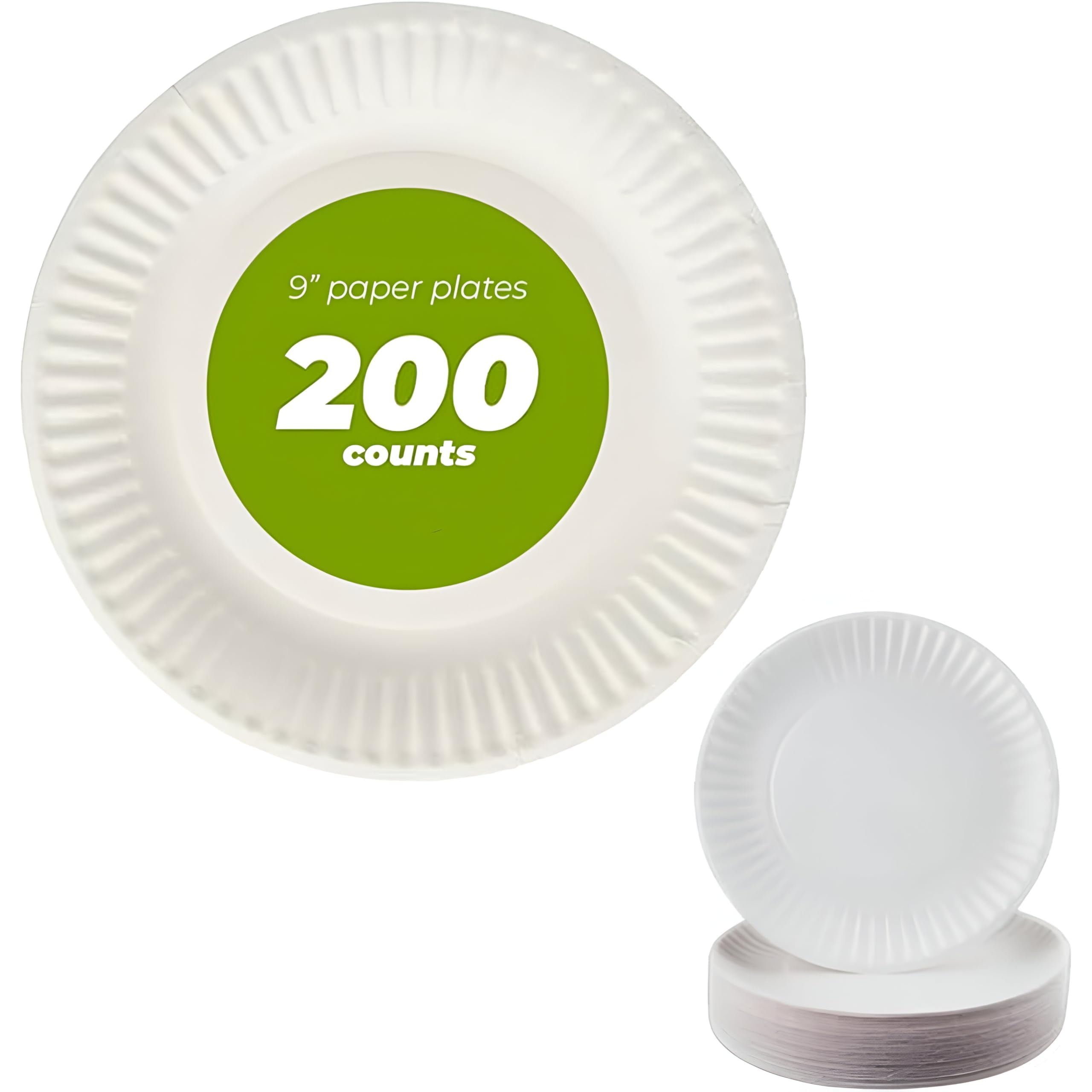 Concession Essentials 9 Inch SSF20 Paper Plate Uncoated Plates White ...