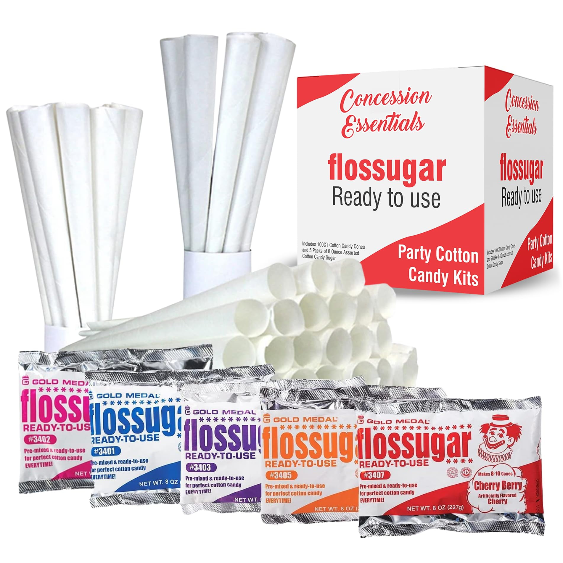 Concession Essentials New Carnival ESF27 Party Cotton Candy Kits ...
