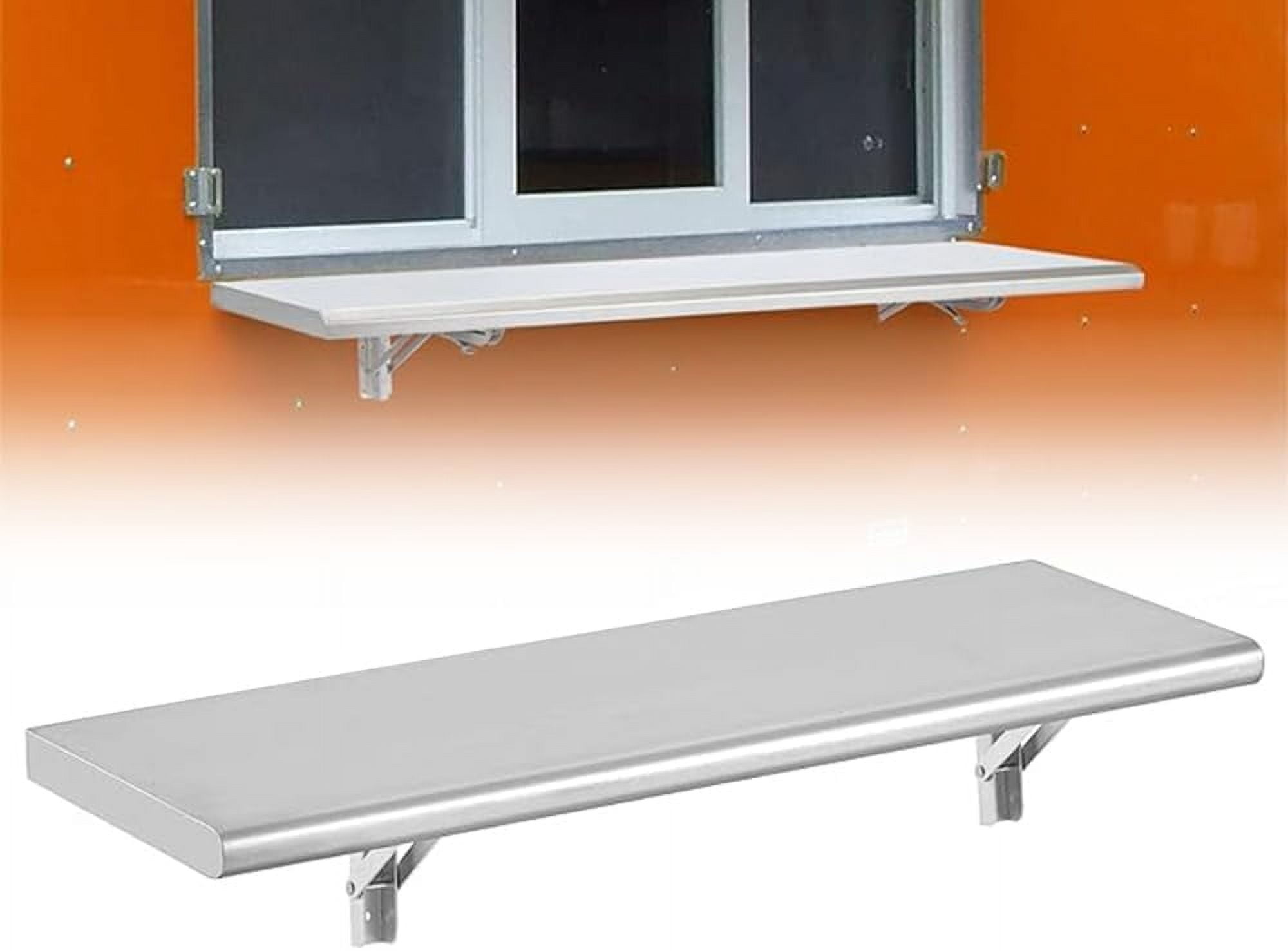 Concession Shelf 48" L x 12" W Stainless Steel Drop Down Folding ...