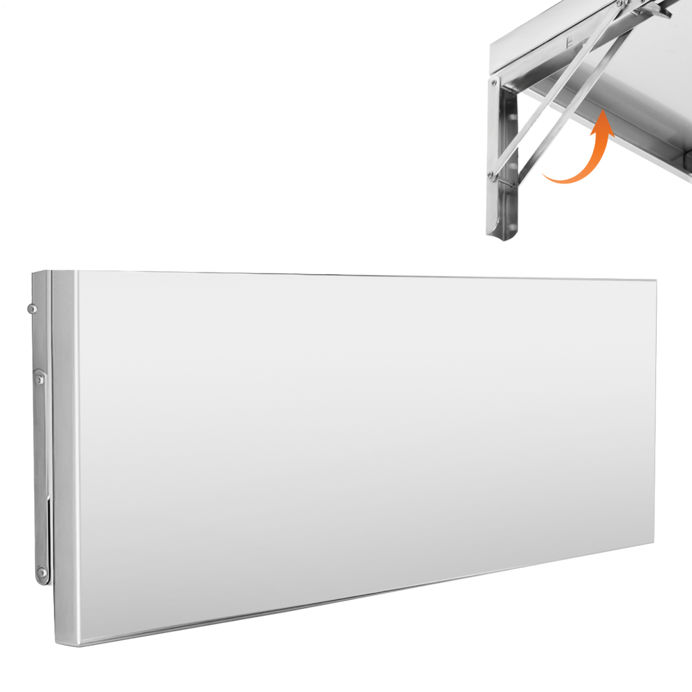 Concession Shelf, 48" x 16" Stainless Steel Drop Down Folding Serving ...