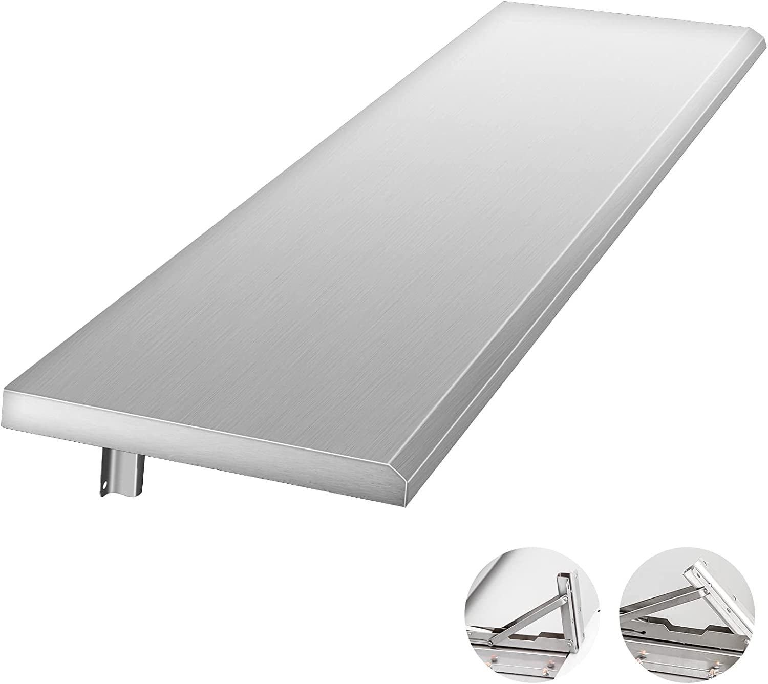 Concession Shelf 72" X 12", Stainless Steel Drop Down Folding Serving ...