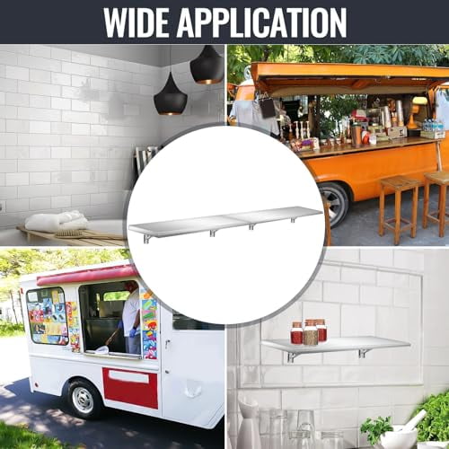 Concession Shelf 96" X 12", Stainless Steel Drop Down Folding Serving ...