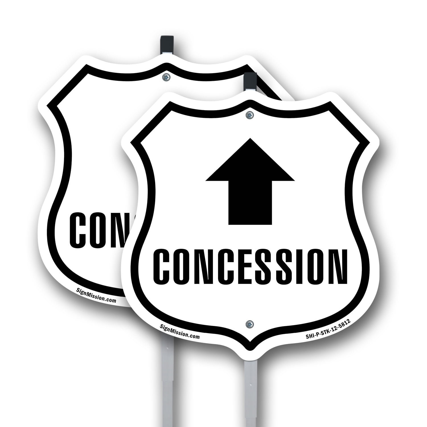 Concession Up (2 Pack) 12 inch X 12 inch Shield Shaped Commercial Grade ...
