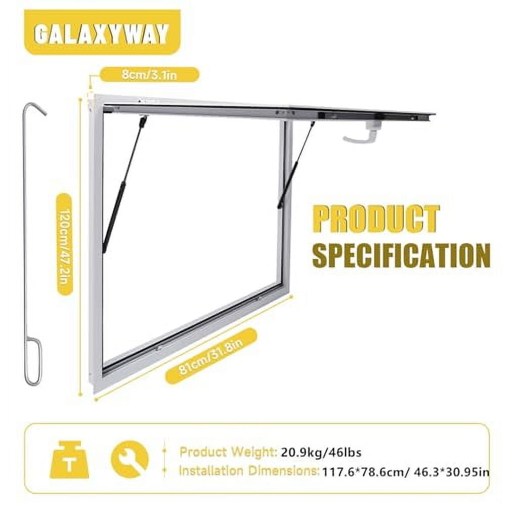 Concession Window, 48 x 32 inch Aluminum Alloy Food Truck Window ...