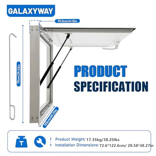 Concession Window, 50 x 30 inch Aluminum Alloy Food Truck Window ...