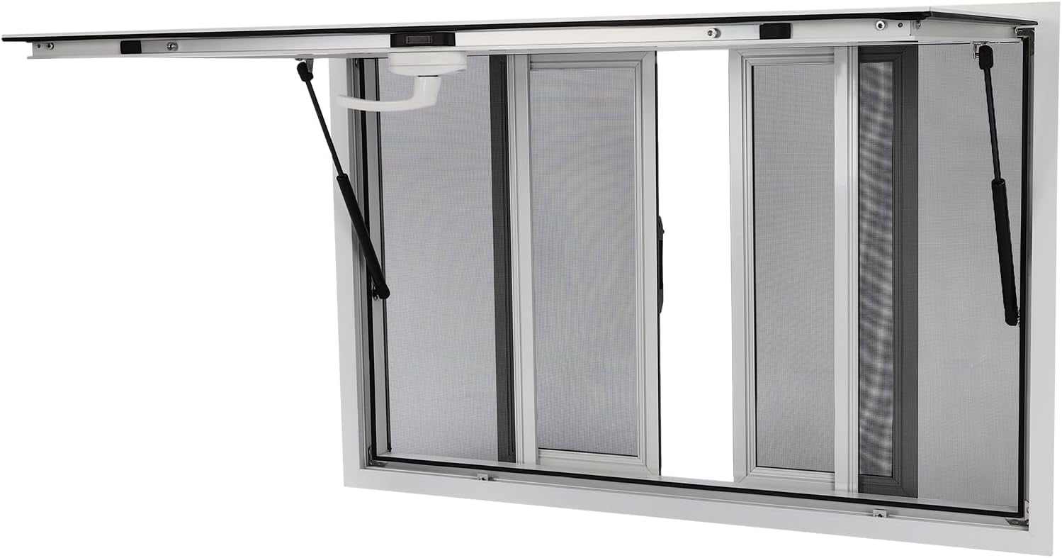 Concession Window, Aluminum Alloy Food Truck Service Window with 4 ...