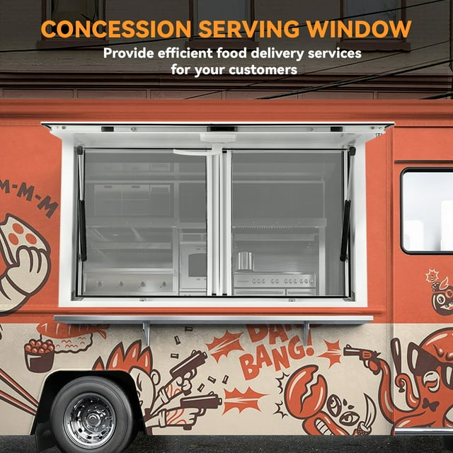 Concession Window, Aluminum Alloy Serving Window for Food Trucks, Food ...