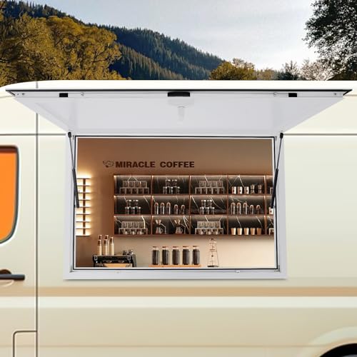 Concession Window for Food Truck with Awning & Door Handle,Aluminum ...