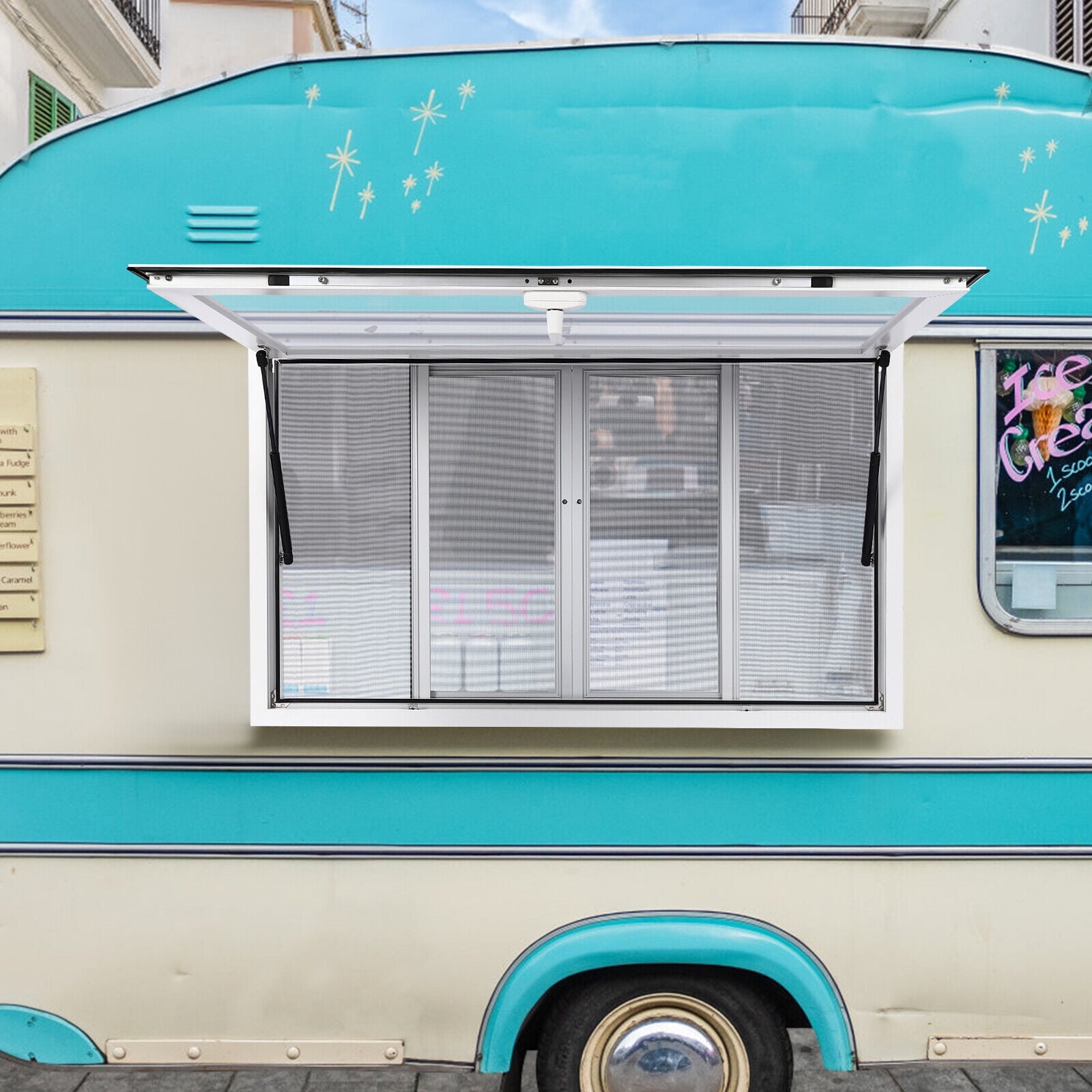 Concession Window for Food Trucks, 50*30in Food Truck Service Window ...