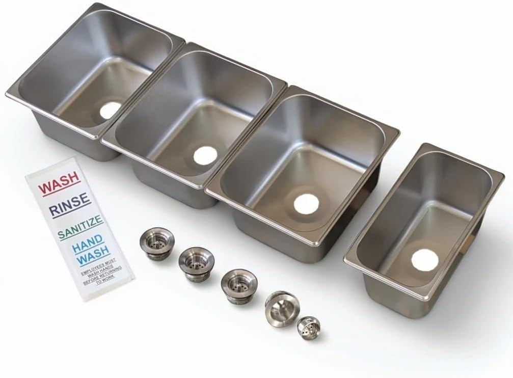 Concession sink kit 3 large 1 small - Walmart.com