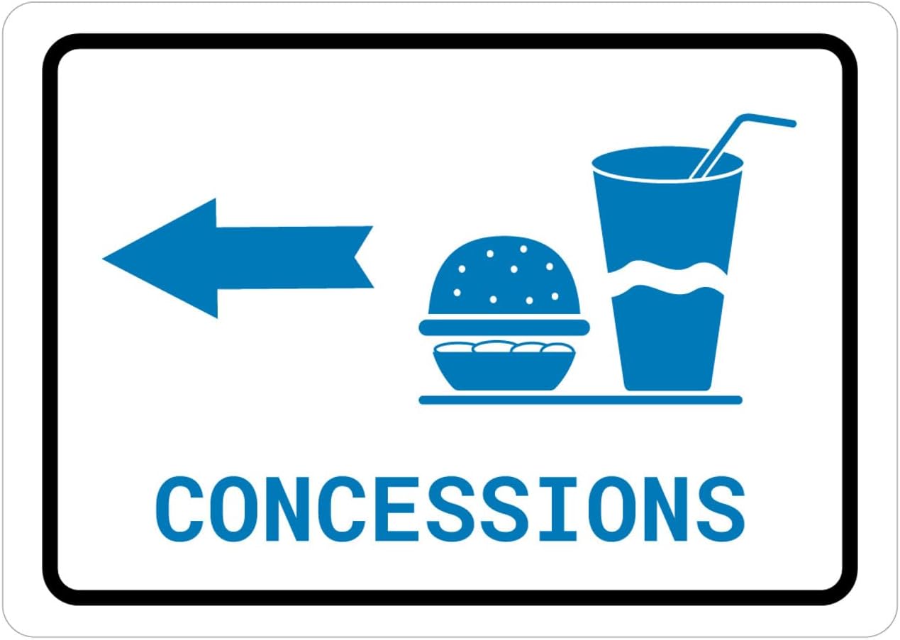 Concessions Left Arrow with Icon Landscape v2 - Wall Sign Facility ...