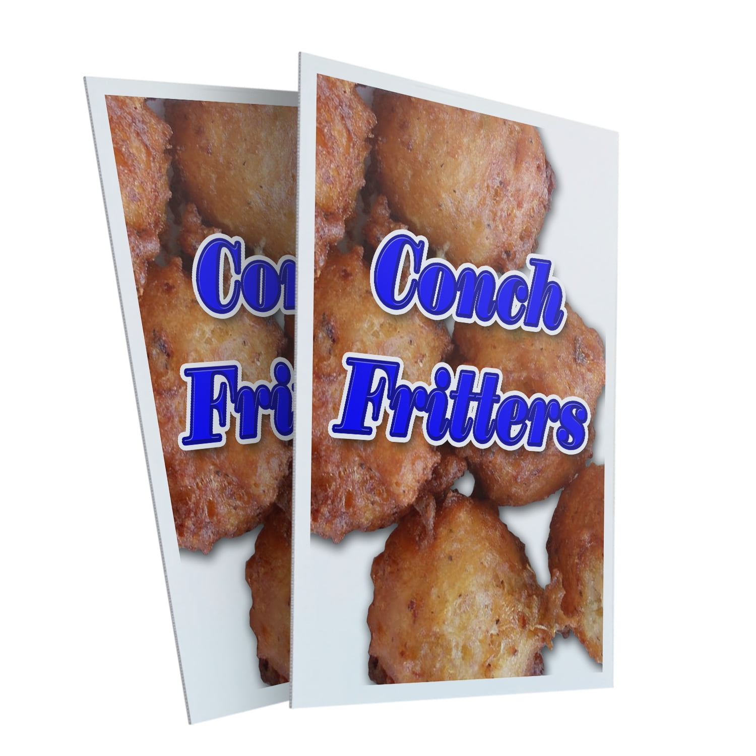 Conch Fritters (2-PACK) 24" x 36" Plastic Signs | Sign Insert 4mm ...