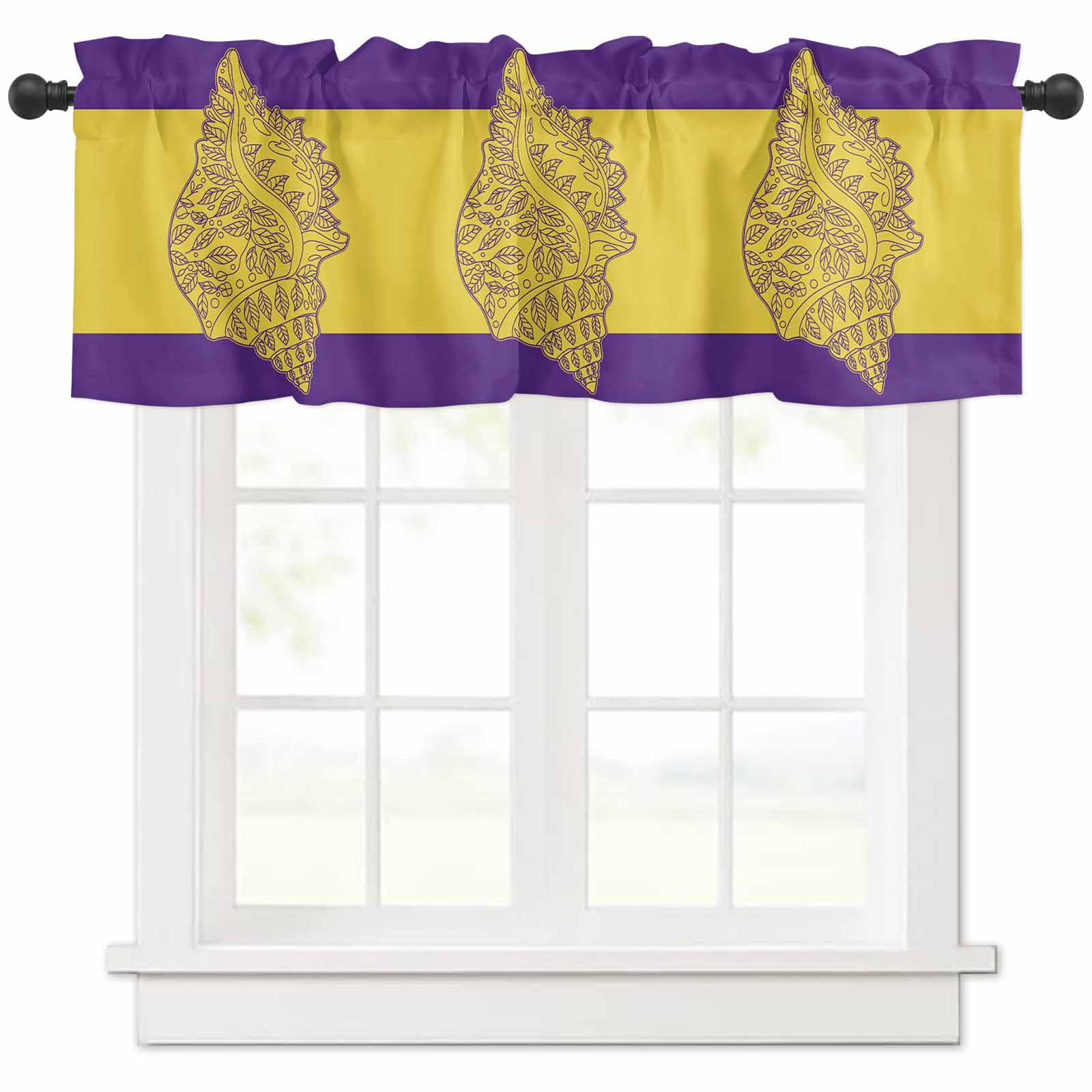 Conch Mandalas Valances for Windows Farmhouse Kitchen Curtains Valances ...