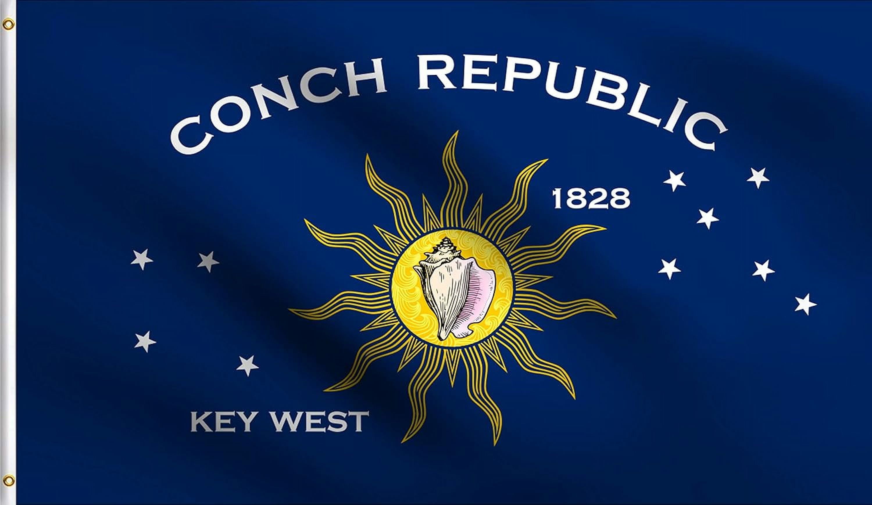 Conch Republic Key West Florida Keys Flag 3X5 ft ,100% Polyester Flag ...