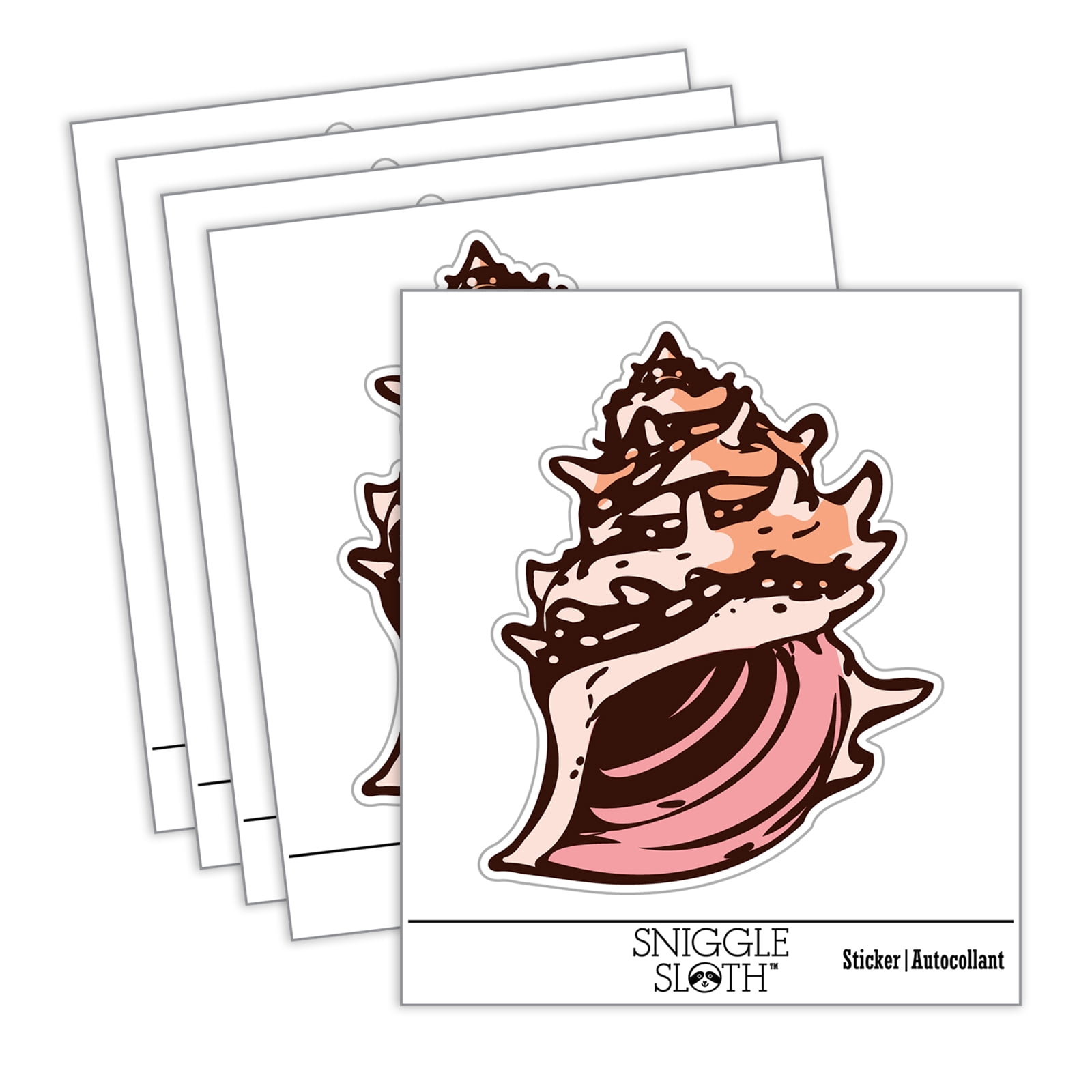 Conch Sea Shell Ocean Beach Tropical Car Window Bumper Water Bottle ...