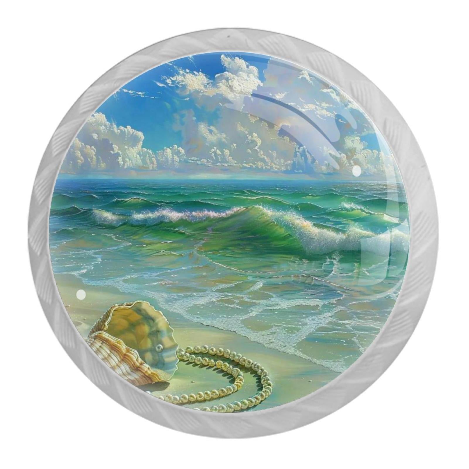 Conch Sea Wave Sky Cloud Custom Drawer Knobs - Transparent Cabinet ...