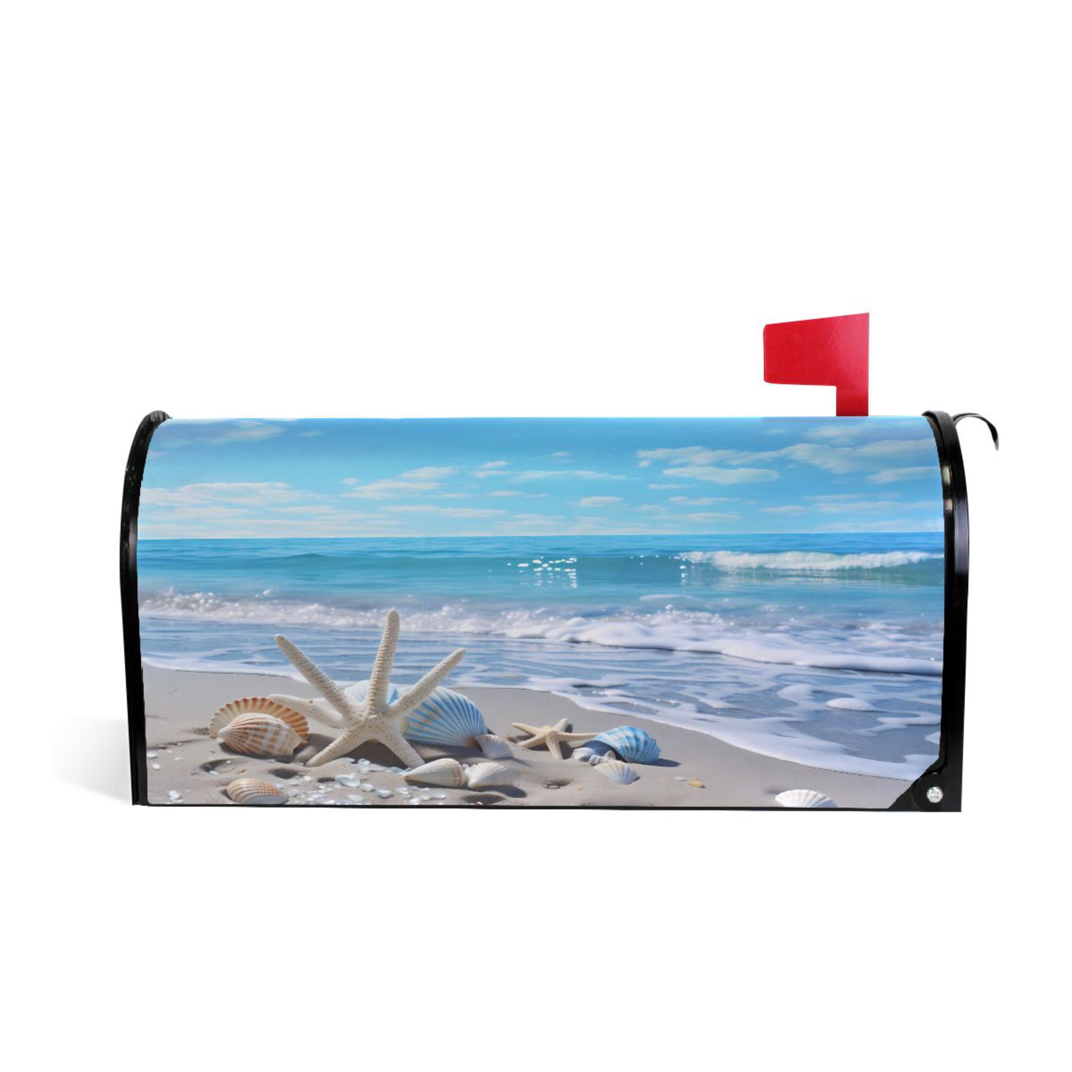 Conch Seastar on Summer Beach Magnetic Mailbox Covers Post Box Wraps ...
