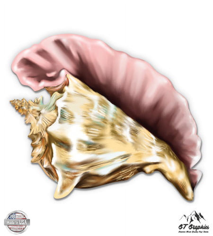 Conch Shell - 3" Vinyl Sticker - For Car Laptop I-Pad Phone Helmet Hard ...