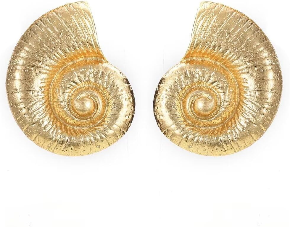 Conch Shell Earrings for Women Boho Vintage Gold Plated Sea Shell Stud Earrings Ocean Sea ...